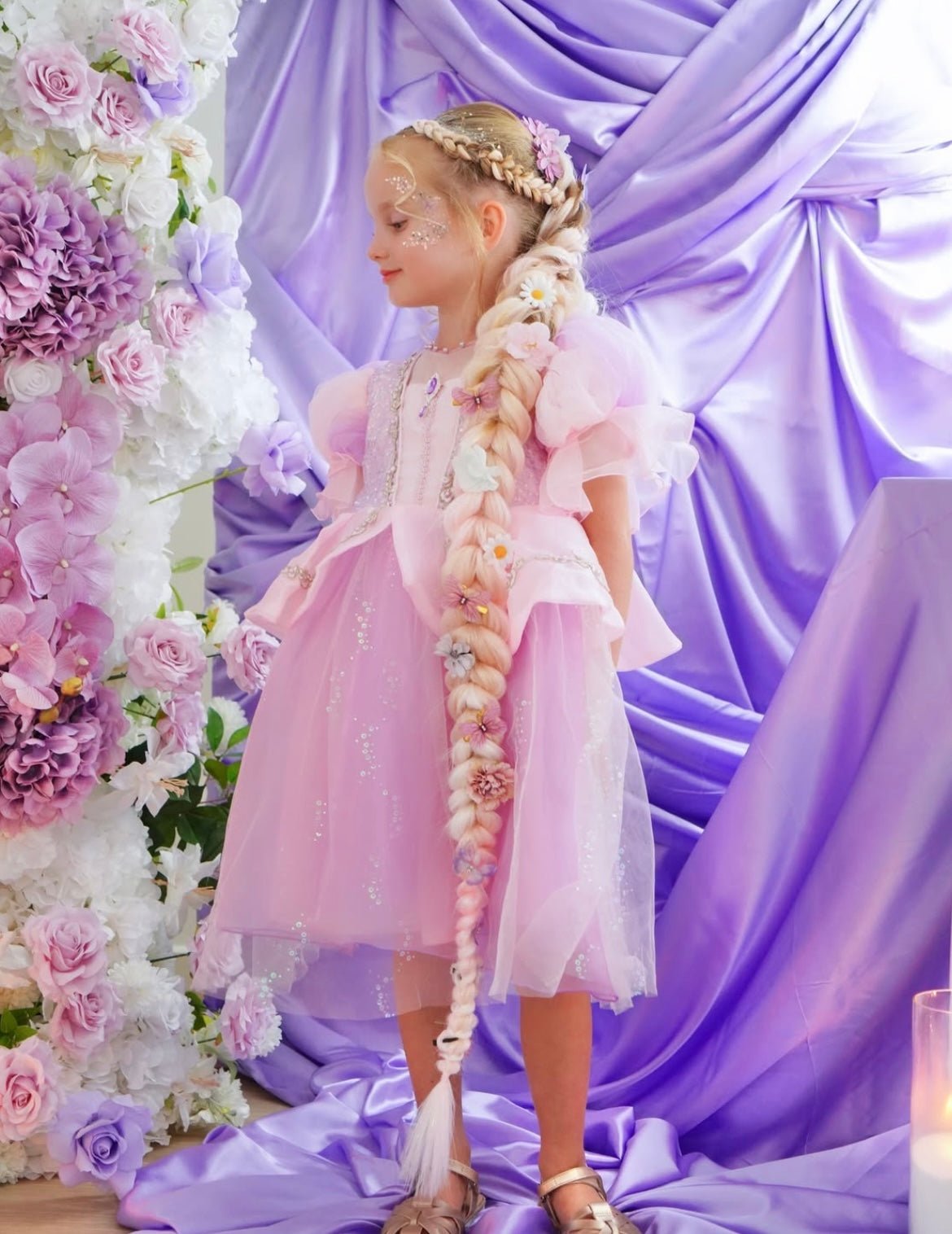 Violet Rapunzel Princess Puff Sleeve Party Dress Costume – Fox Baby & Co