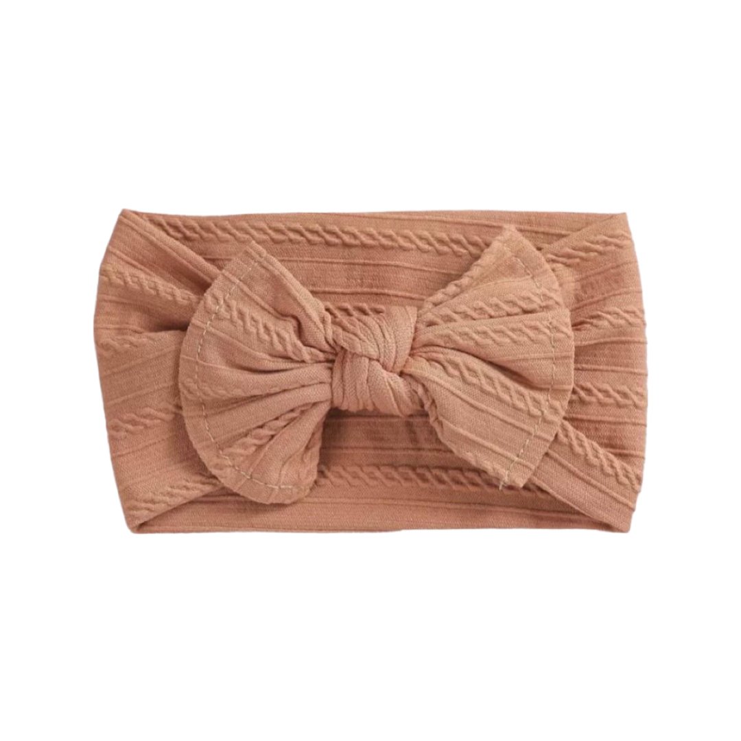Baby Girl Textured Bow Topknot Headband - Ginger – Fox Baby & Co